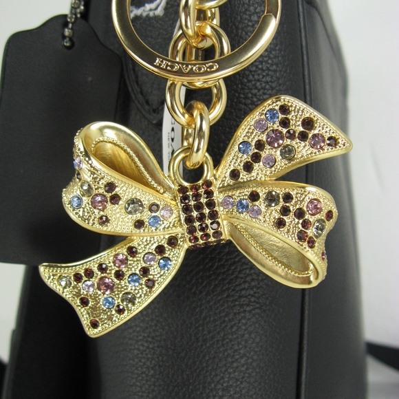 Coach | Accessories | Coach Bow Jeweled Valet Key Ring Purse Charm 232 ...